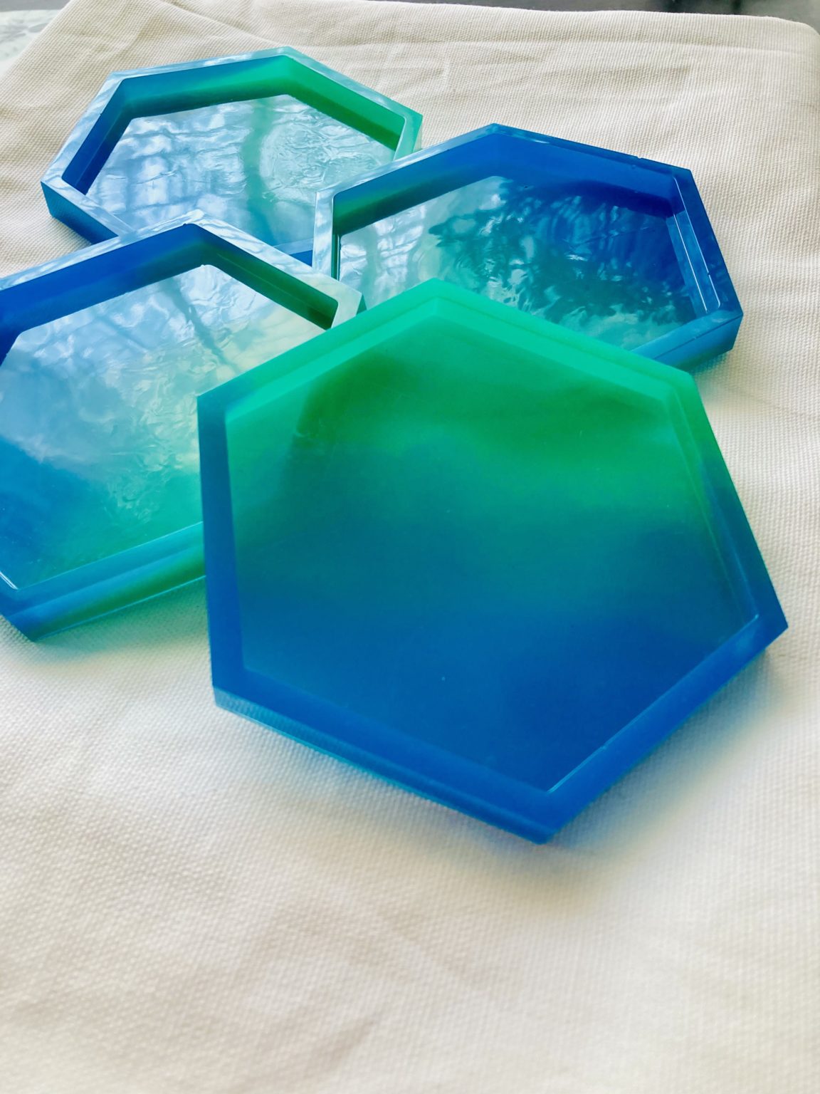 Malibu Blue Coaster Set Hexagon